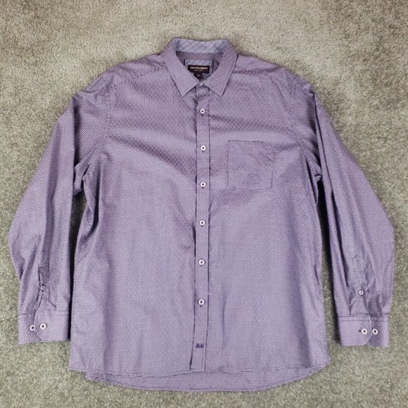 Johnston & Murphy | Shirts | Johnston Murphy Shirt Xl Mens Purple Hatch ...